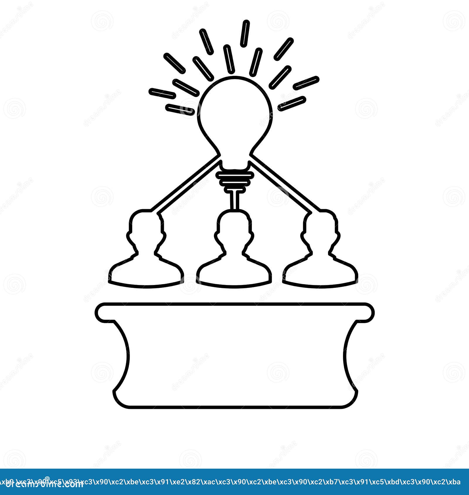 Collective Idea Icon. Team Teamwork Brainstorm Lightbulb Group ...