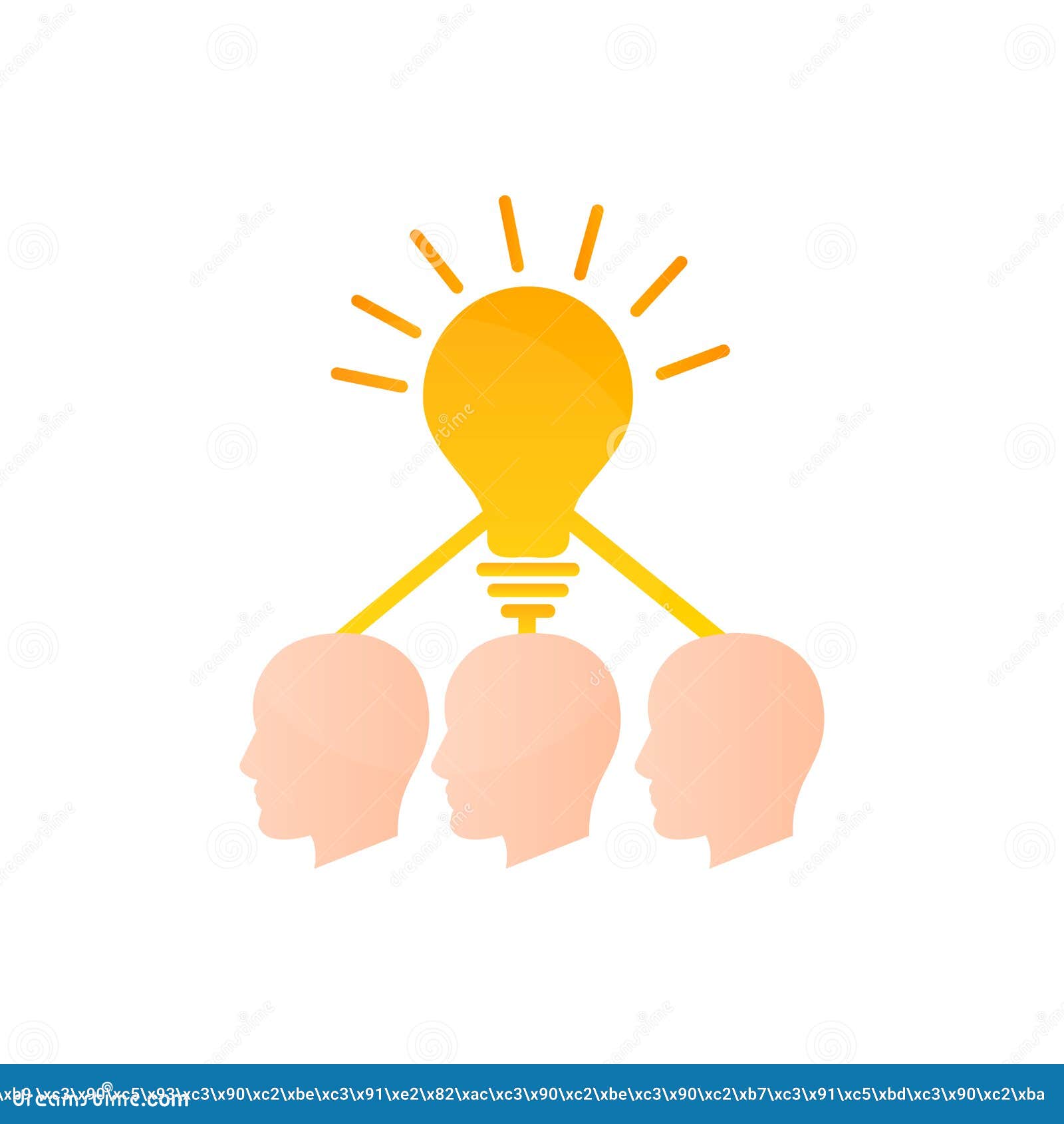 Collective Idea Icon. Team Teamwork Brainstorm Lightbulb Group ...
