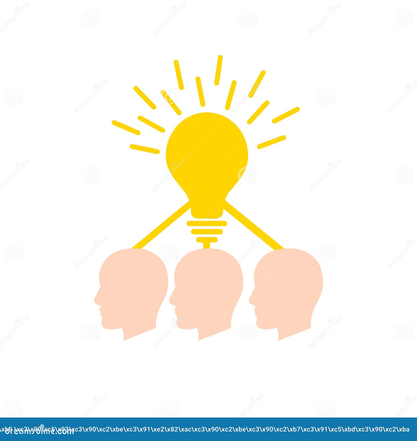 Collective Idea Icon. Team Teamwork Brainstorm Lightbulb Group ...
