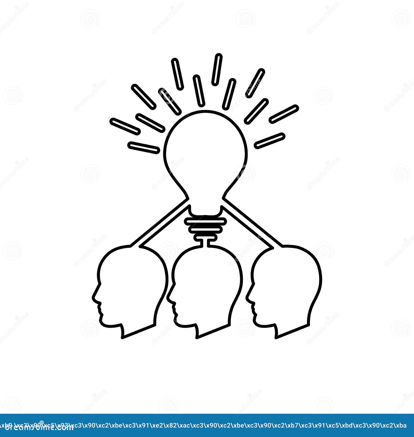 Collective Idea Icon. Team Teamwork Brainstorm Lightbulb Group ...