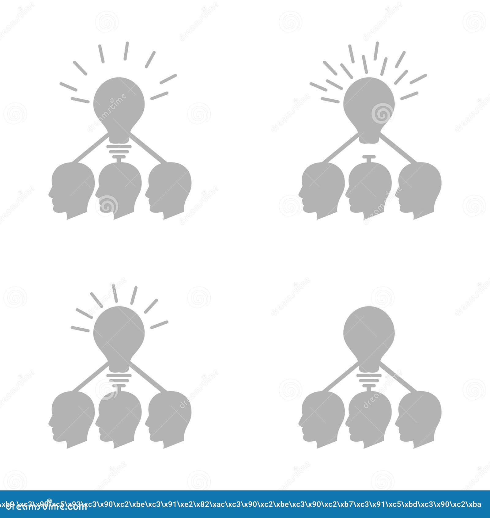 Collective Idea Icon. Team Teamwork Brainstorm Lightbulb Group ...