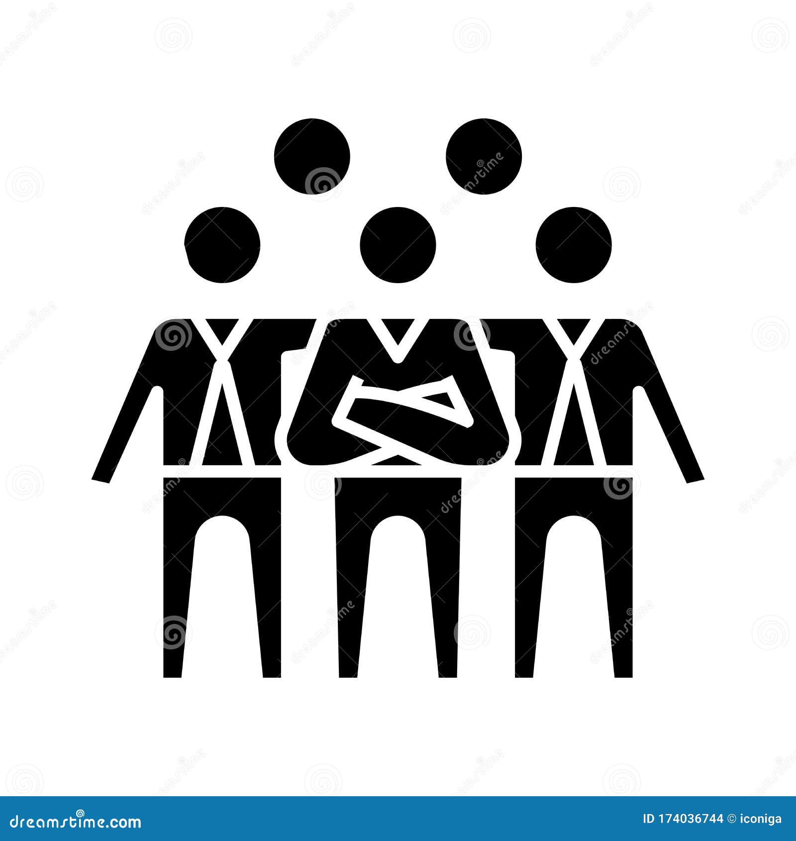 Collective Mind Black Icon, Concept Illustration, Vector Flat Symbol ...