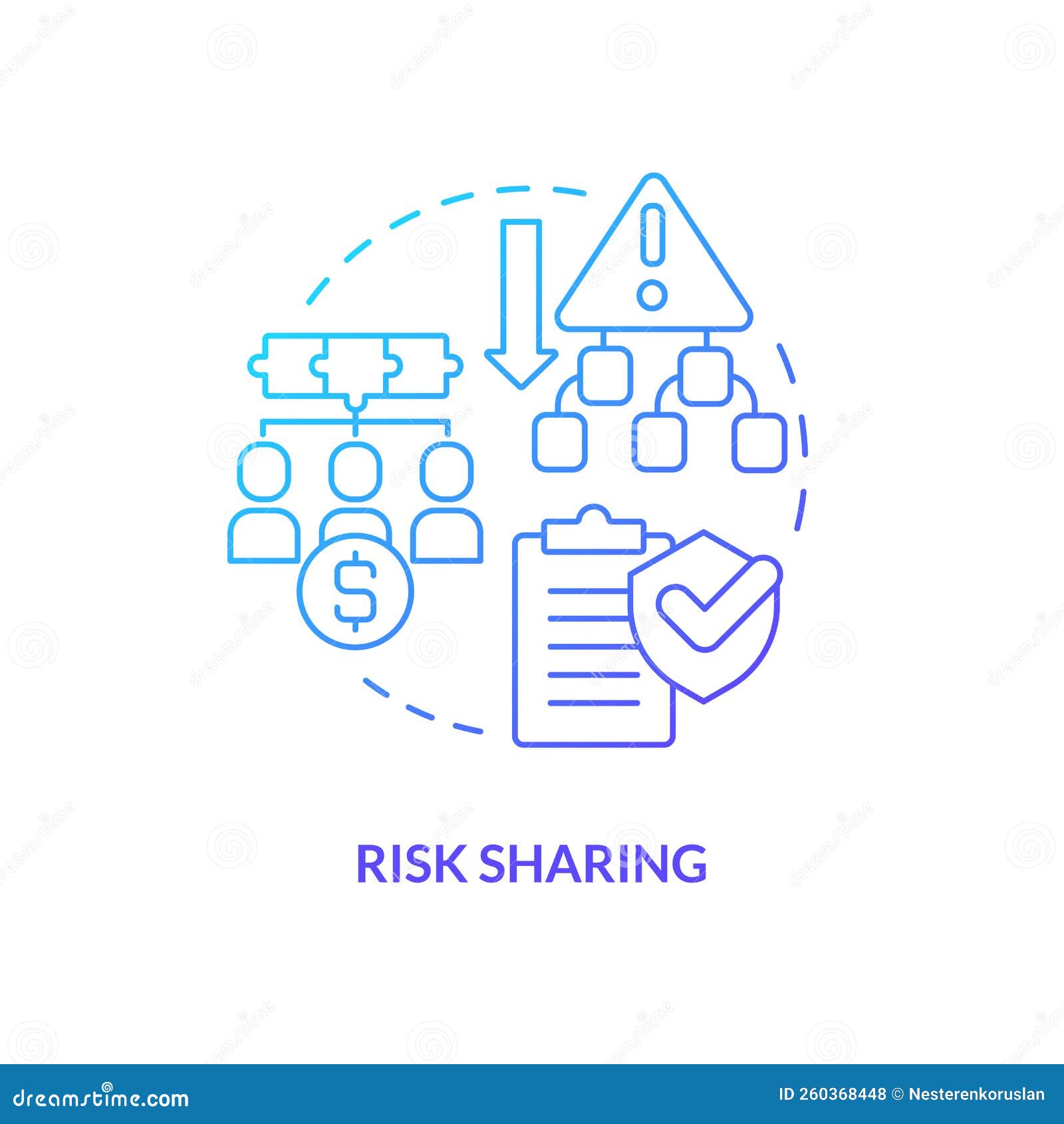 Collective Risk Sharing Blue Gradient Concept Icon Stock Vector ...