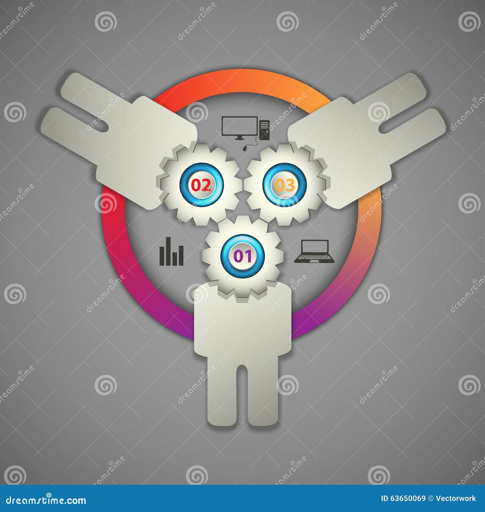Collective Team Work Business Template Infographics Stock Vector ...