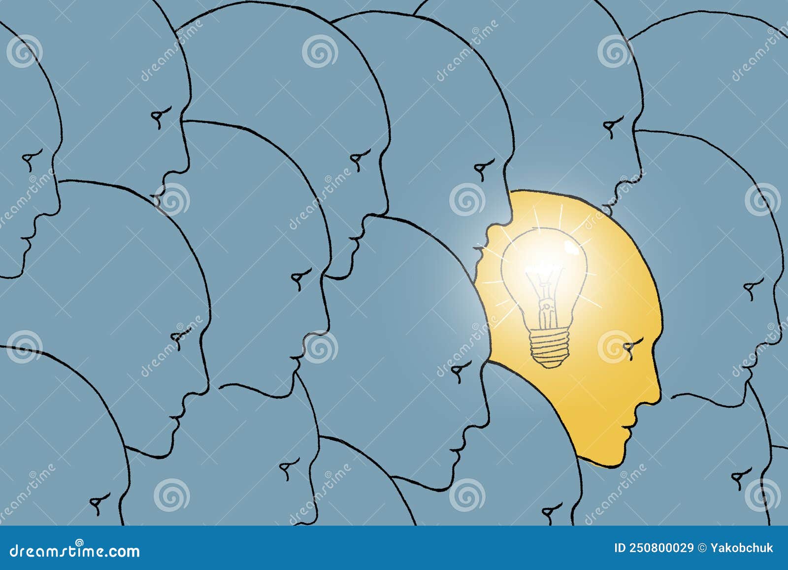Collective Thinking, Creativity and Teamwork Stock Image - Image of ...