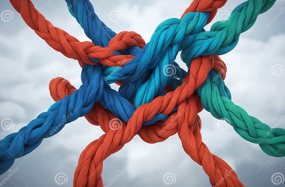 Collective Unity with Teamwork Concept on White Background Stock ...