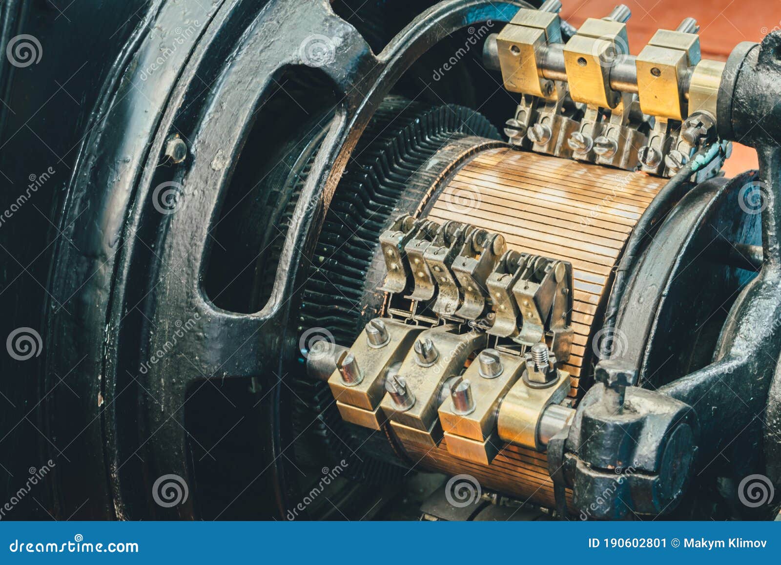 Collector of the Direct Current Machine. DC Machine. Old Retro ...