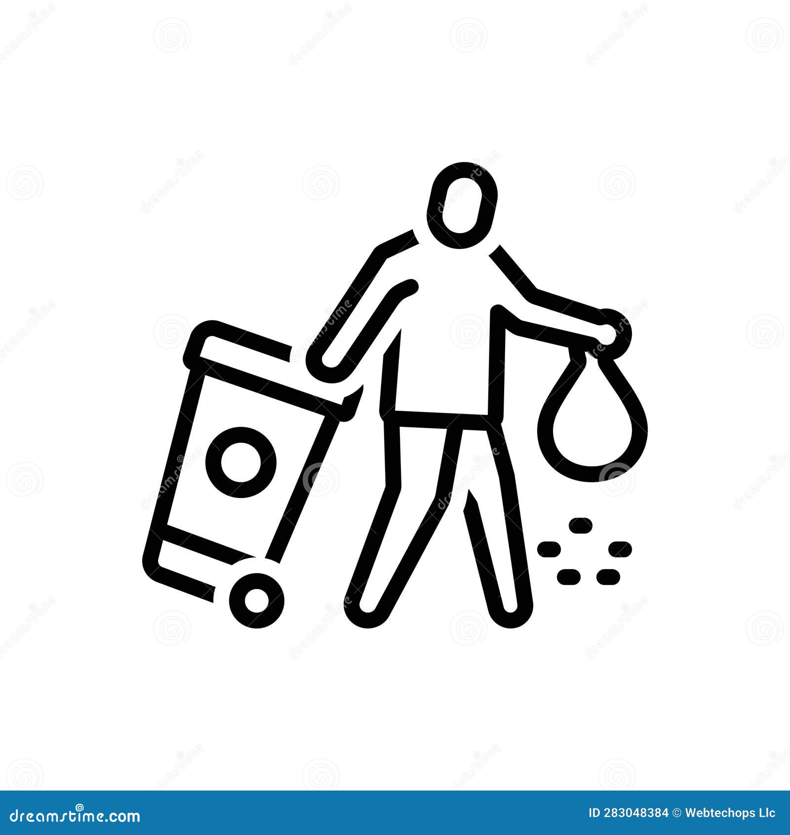 Black Line Icon for Collector, Garbage and Street Stock Vector ...