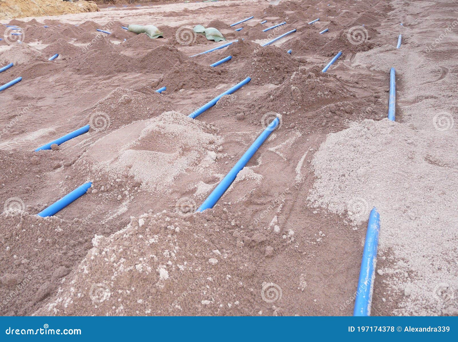 Collector Lines for Geothermal Heat Stock Photo - Image of constraction ...