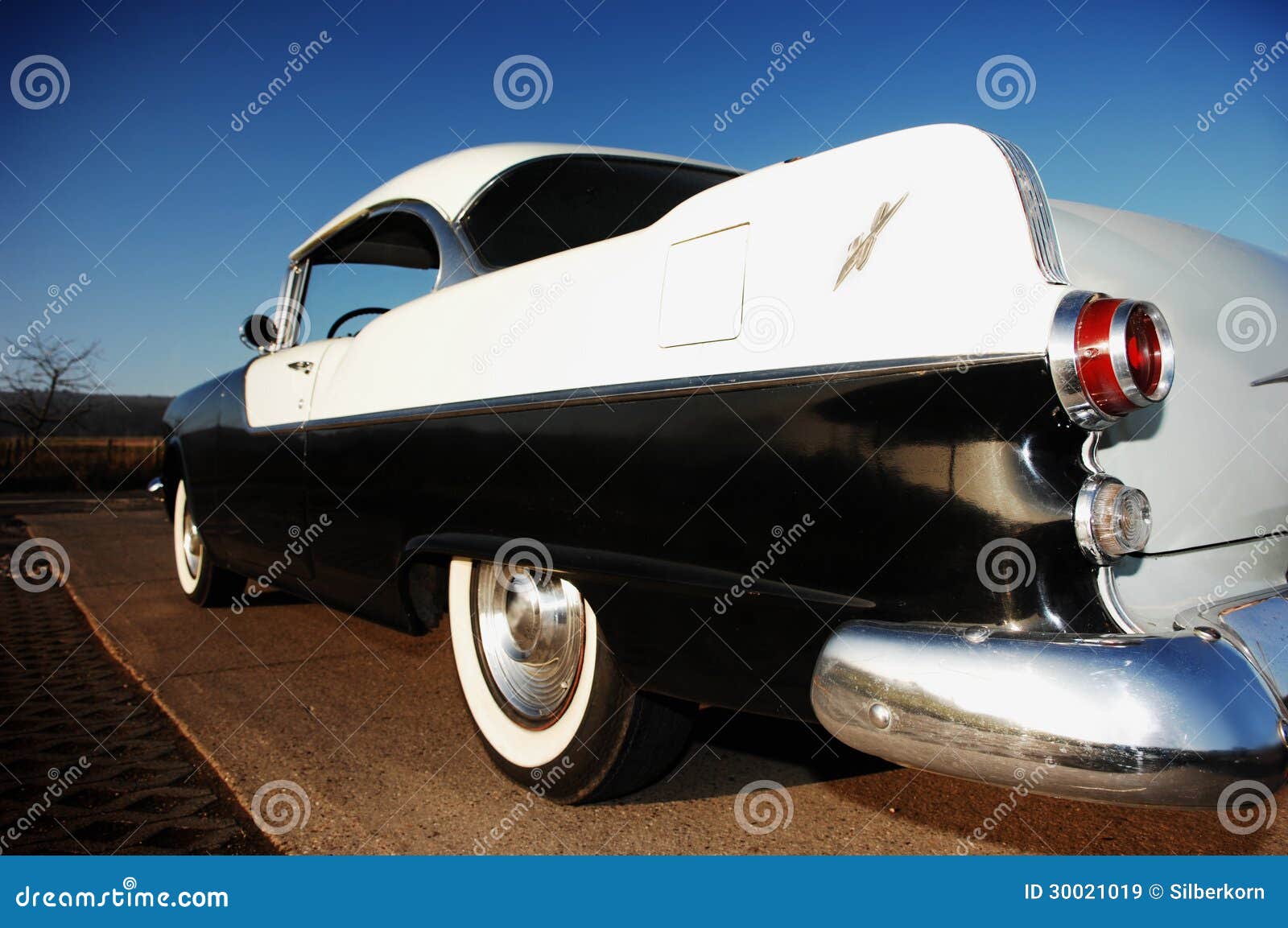 Rear of a classic car stock image. Image of road, vintage - 30021019