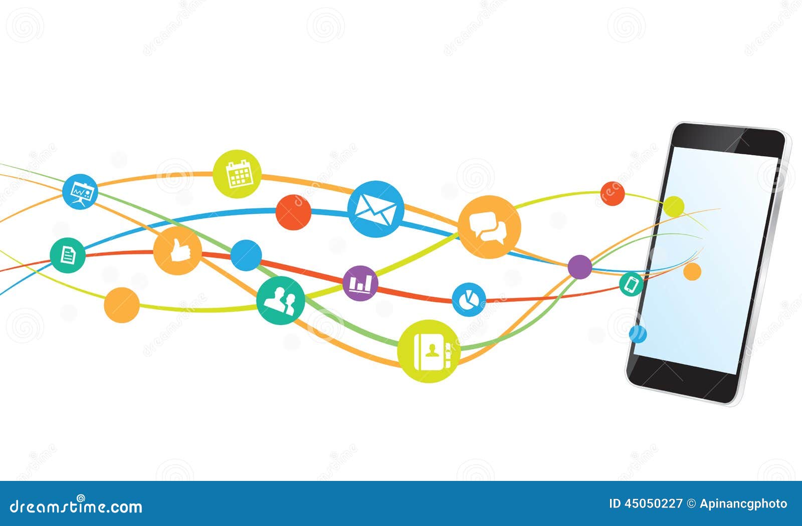 Collegamento a Internet Di Comunicazione Di Smartphone Illustrazione ...