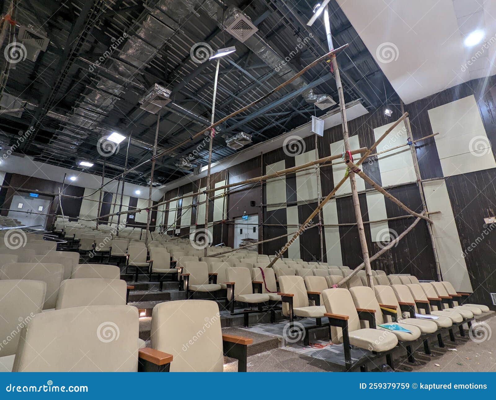 College Auditorium Under Construction Work Stock Image - Image of ...