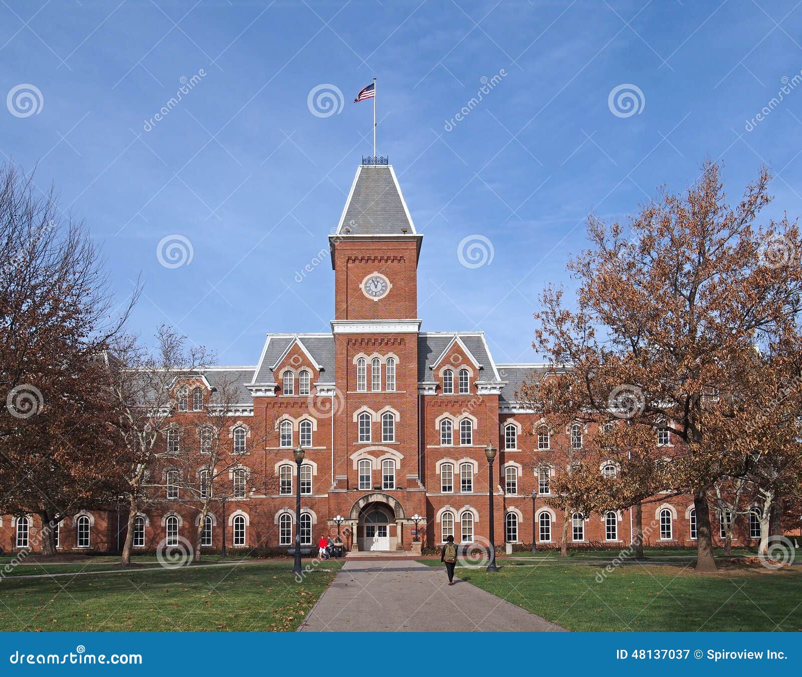 College building in fall editorial photography. Image of brick - 48137037