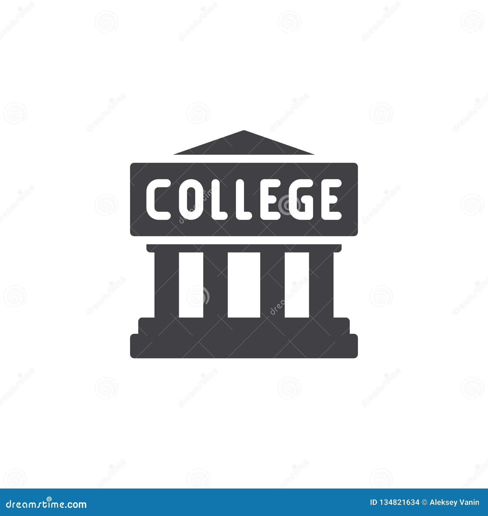 College Building Vector Icon Stock Vector - Illustration of solid ...