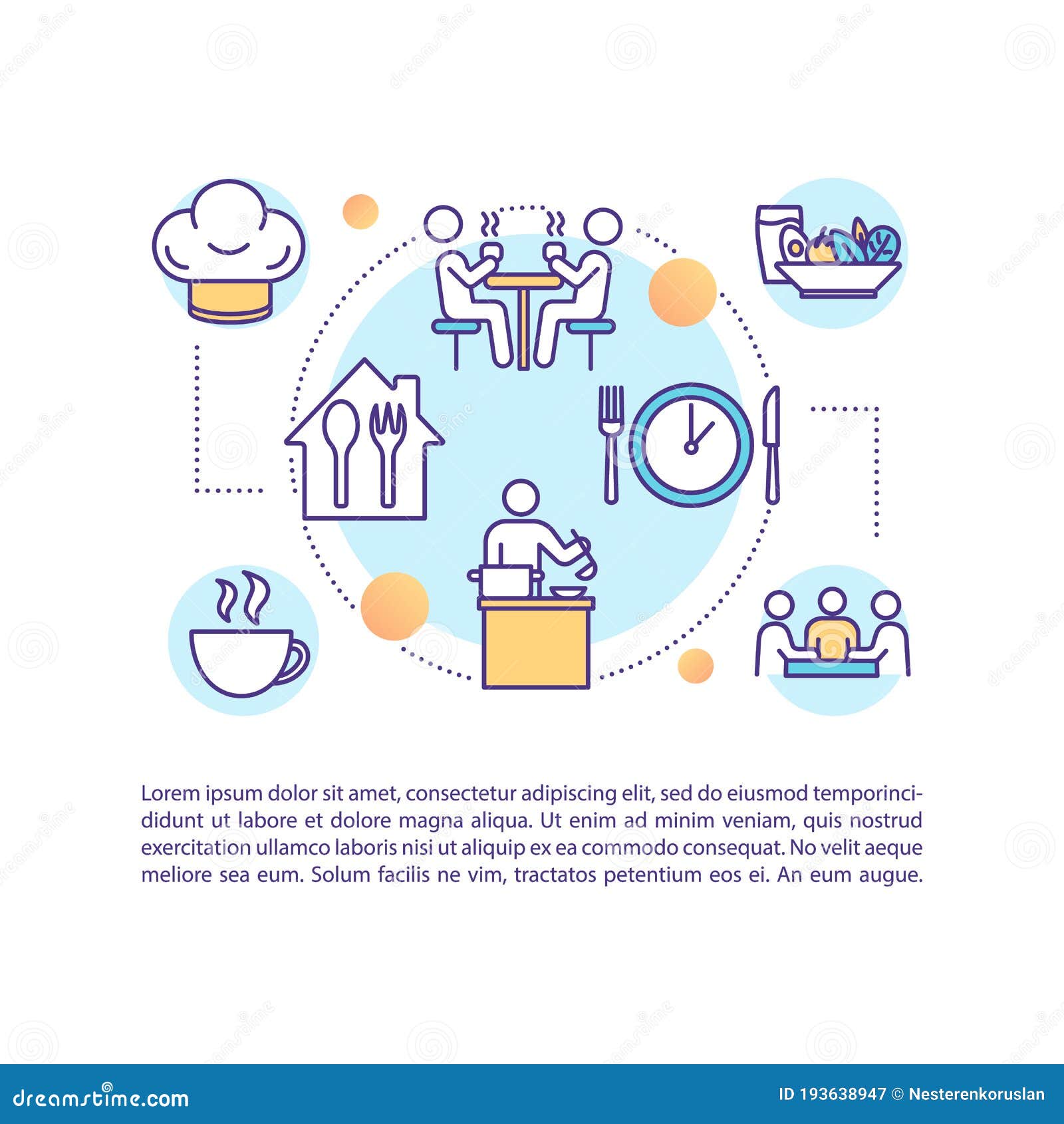 College Cafeteria Concept Icon with Text Stock Vector - Illustration of ...