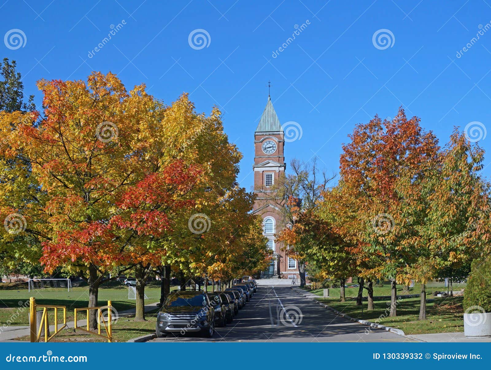 College campus in fall stock photo. Image of campus - 130339332