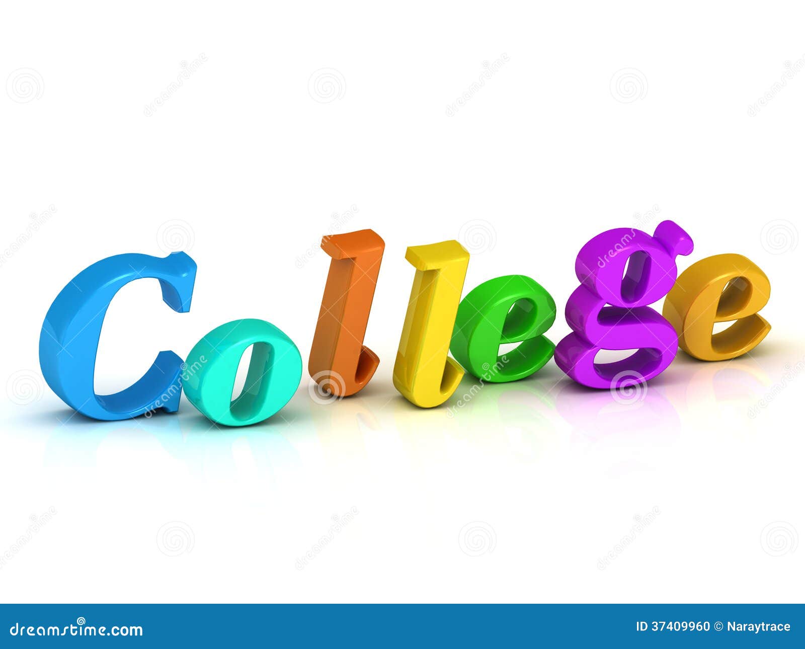 College 3d Word Colour Bright Letter Stock Illustration - Illustration ...