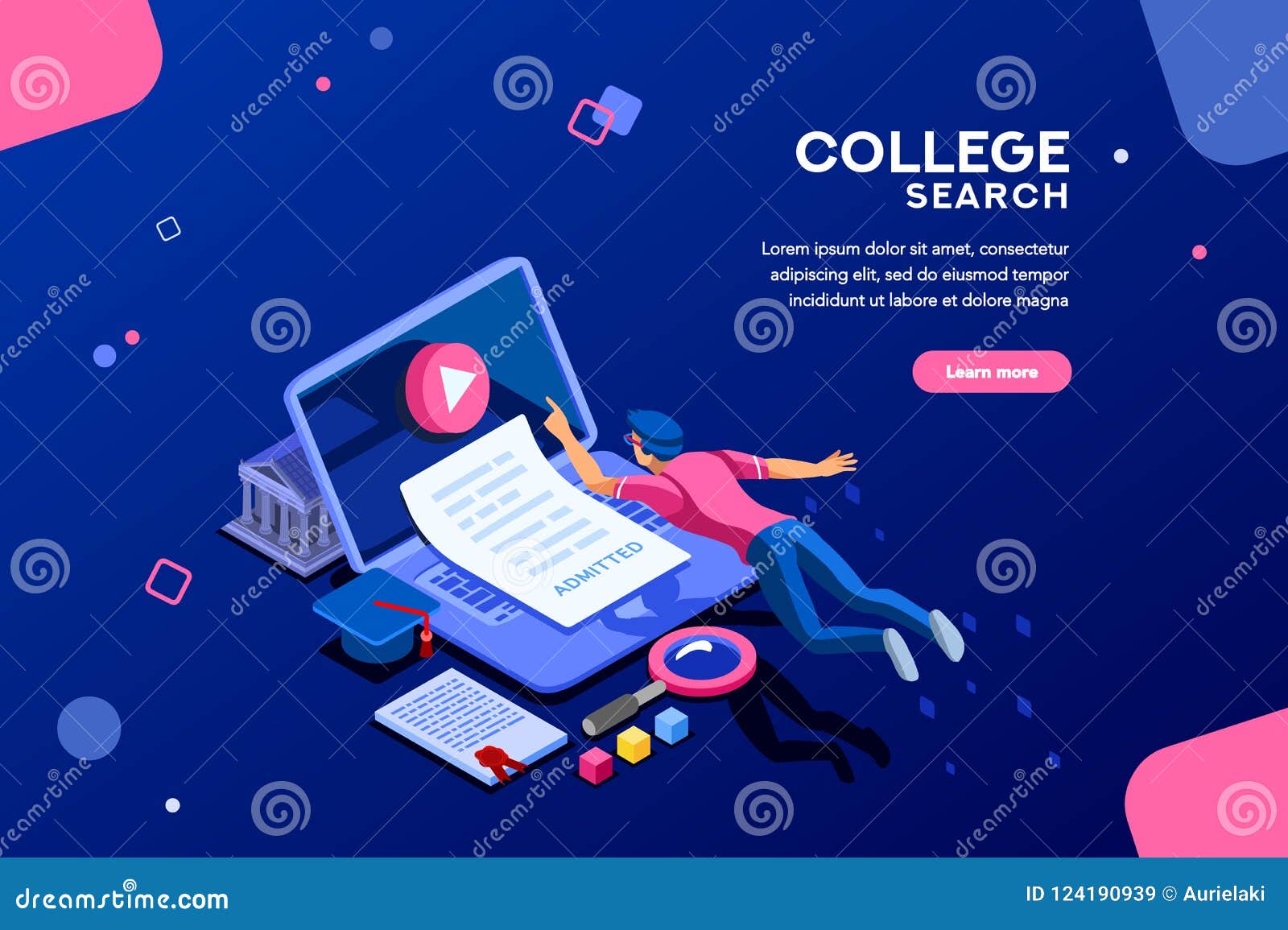 College Design for Web Page Stock Vector - Illustration of network ...