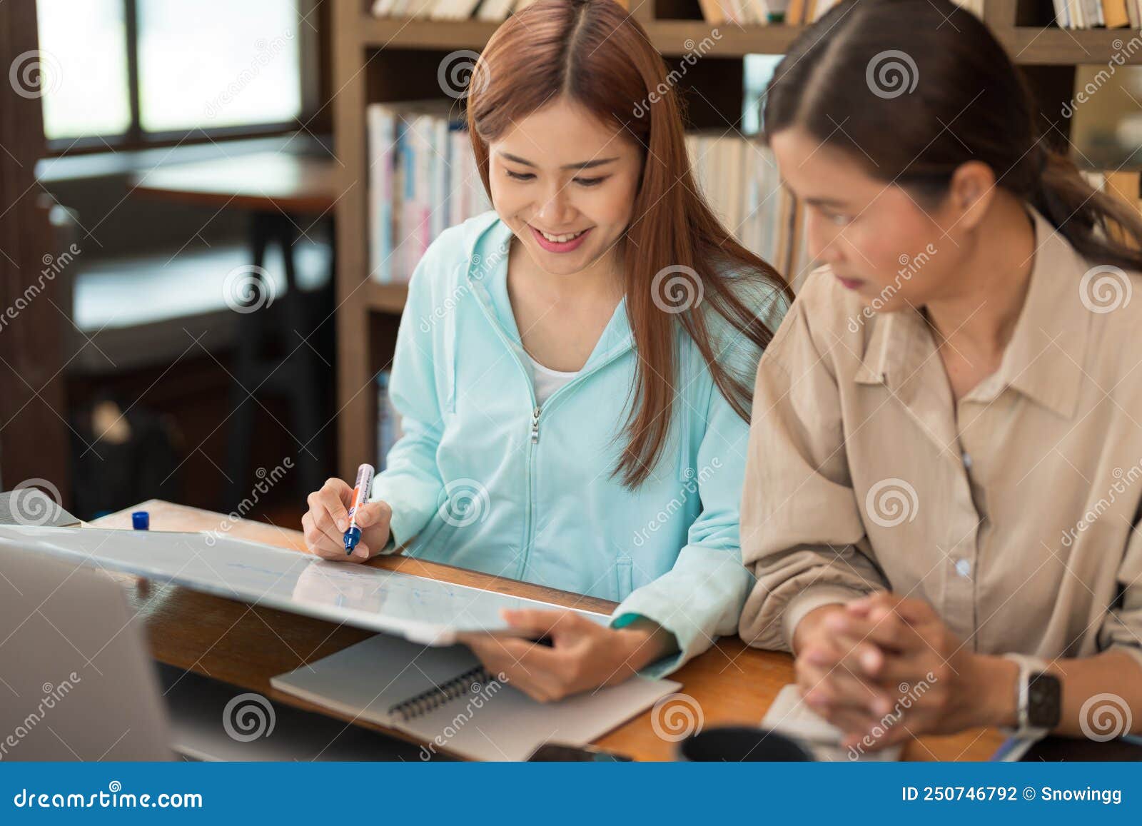 College Education Concept, Teenage Girl Taking Quiz of Tutor on ...