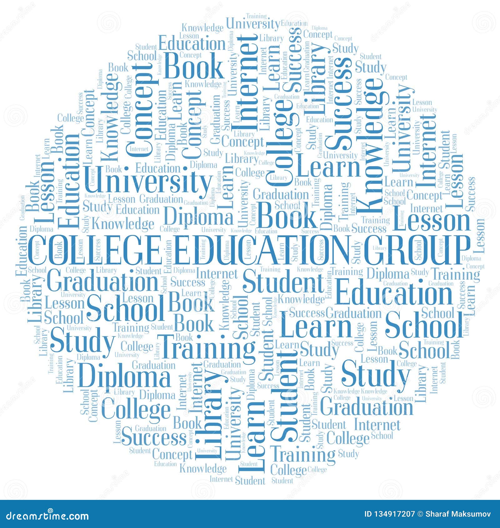 College Education Group Word Cloud Stock Illustration - Illustration of ...