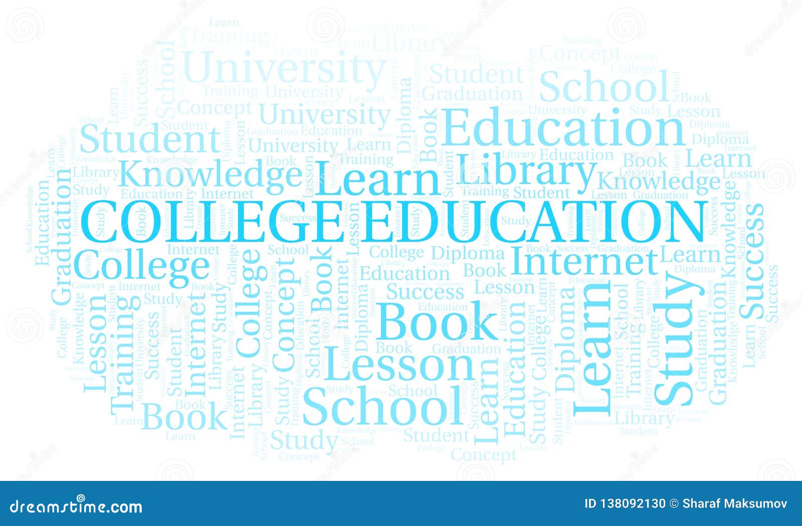 College Education Word Cloud Stock Illustration - Illustration of ...