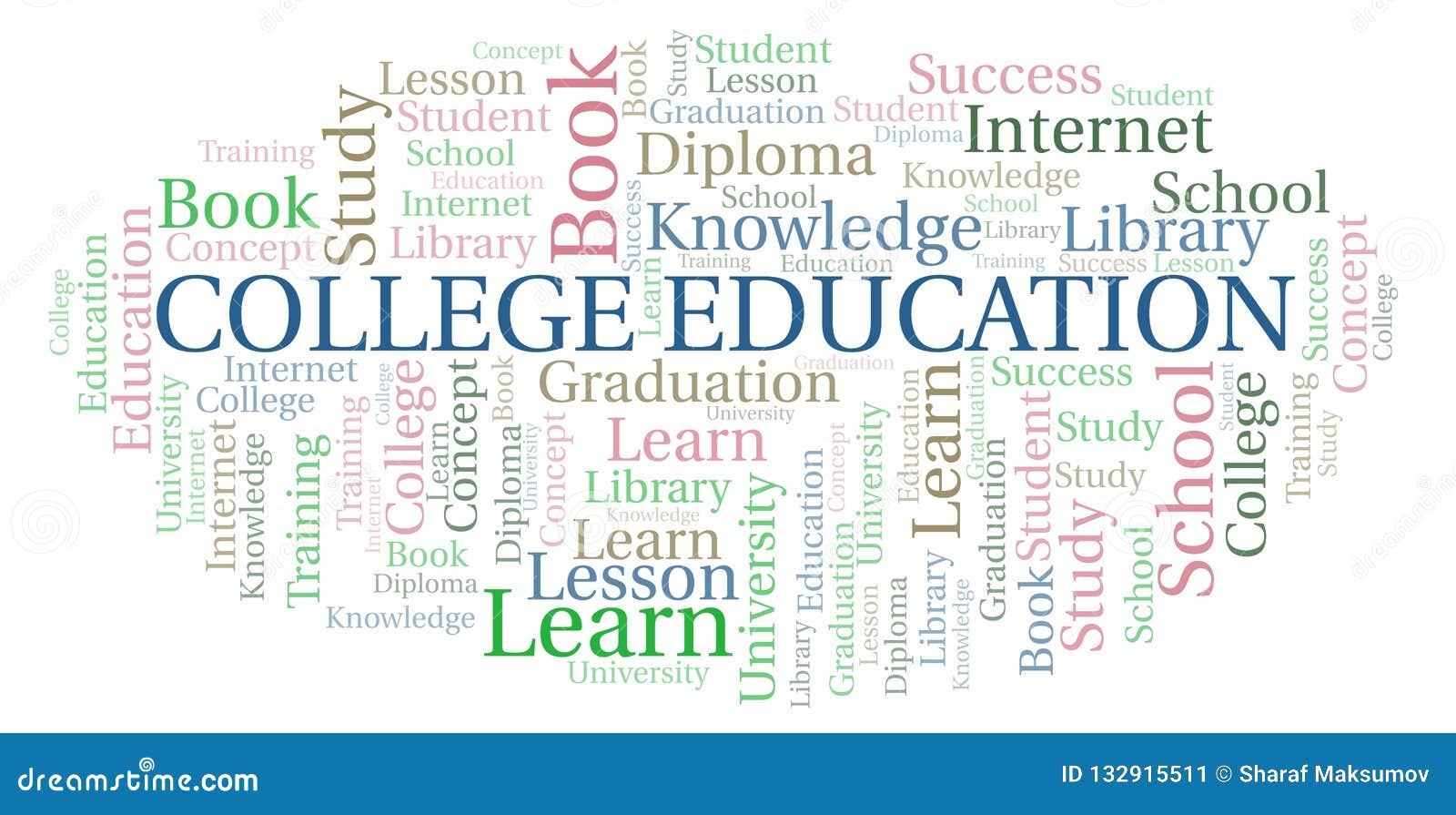 College Education Word Cloud Stock Illustration - Illustration of ...