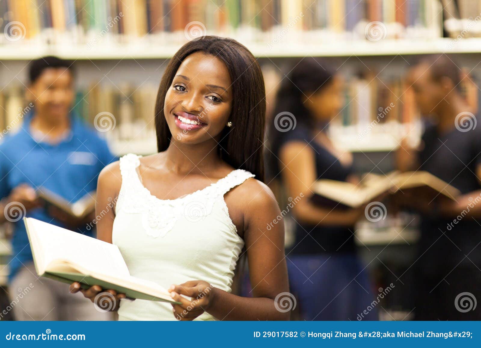 College girl library stock photo. Image of black, people - 29017582