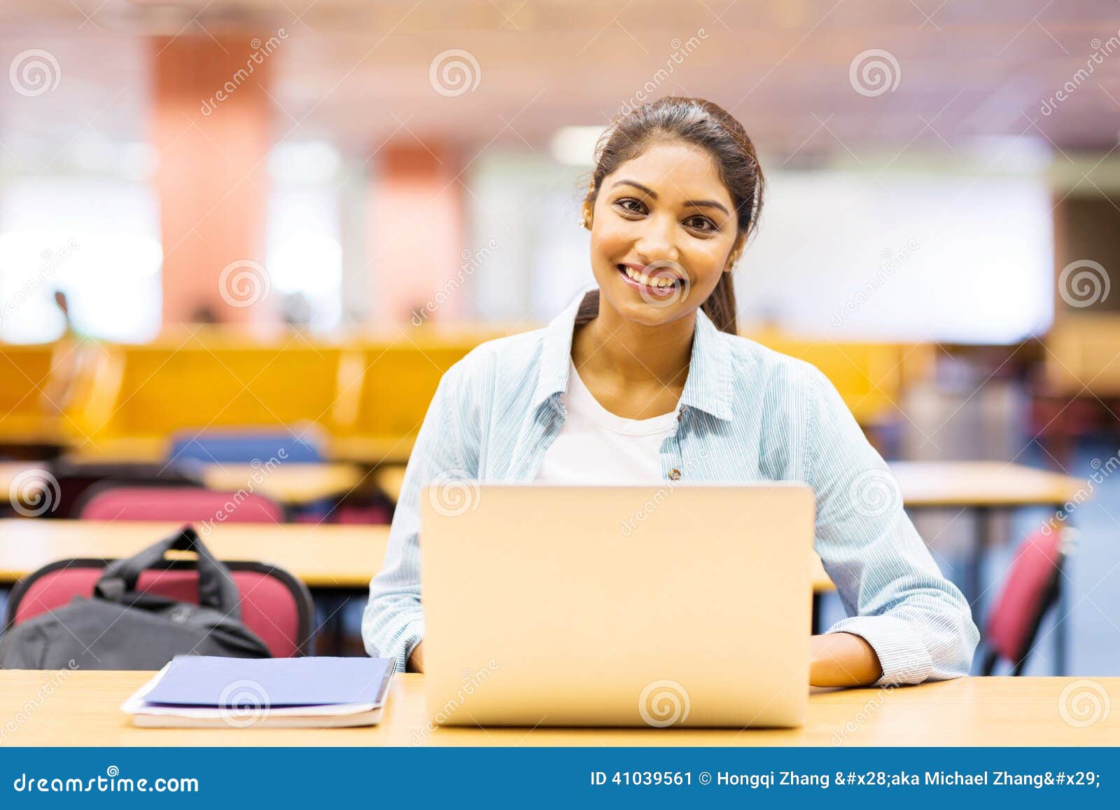 College girl using laptop stock image. Image of lady - 41039561