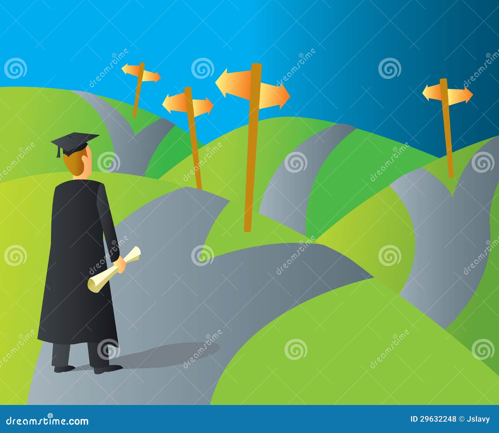 College Grad Career Paths stock vector. Illustration of school - 29632248