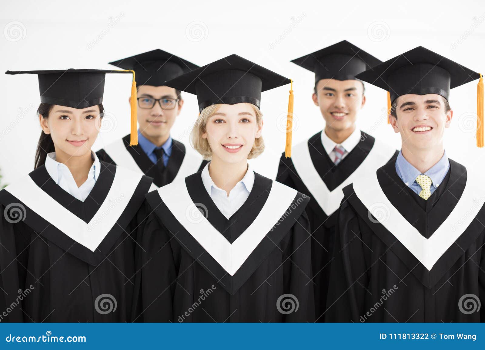 College Graduate at Graduation with Classmates Stock Photo - Image of ...