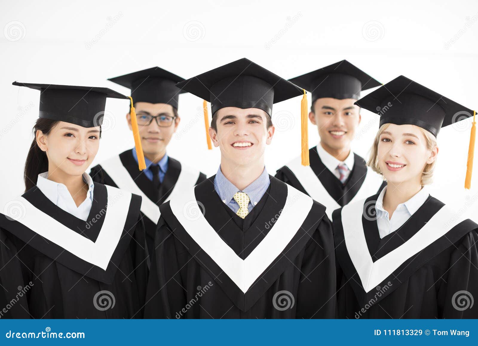 College Graduate at Graduation with Classmates Stock Image - Image of ...