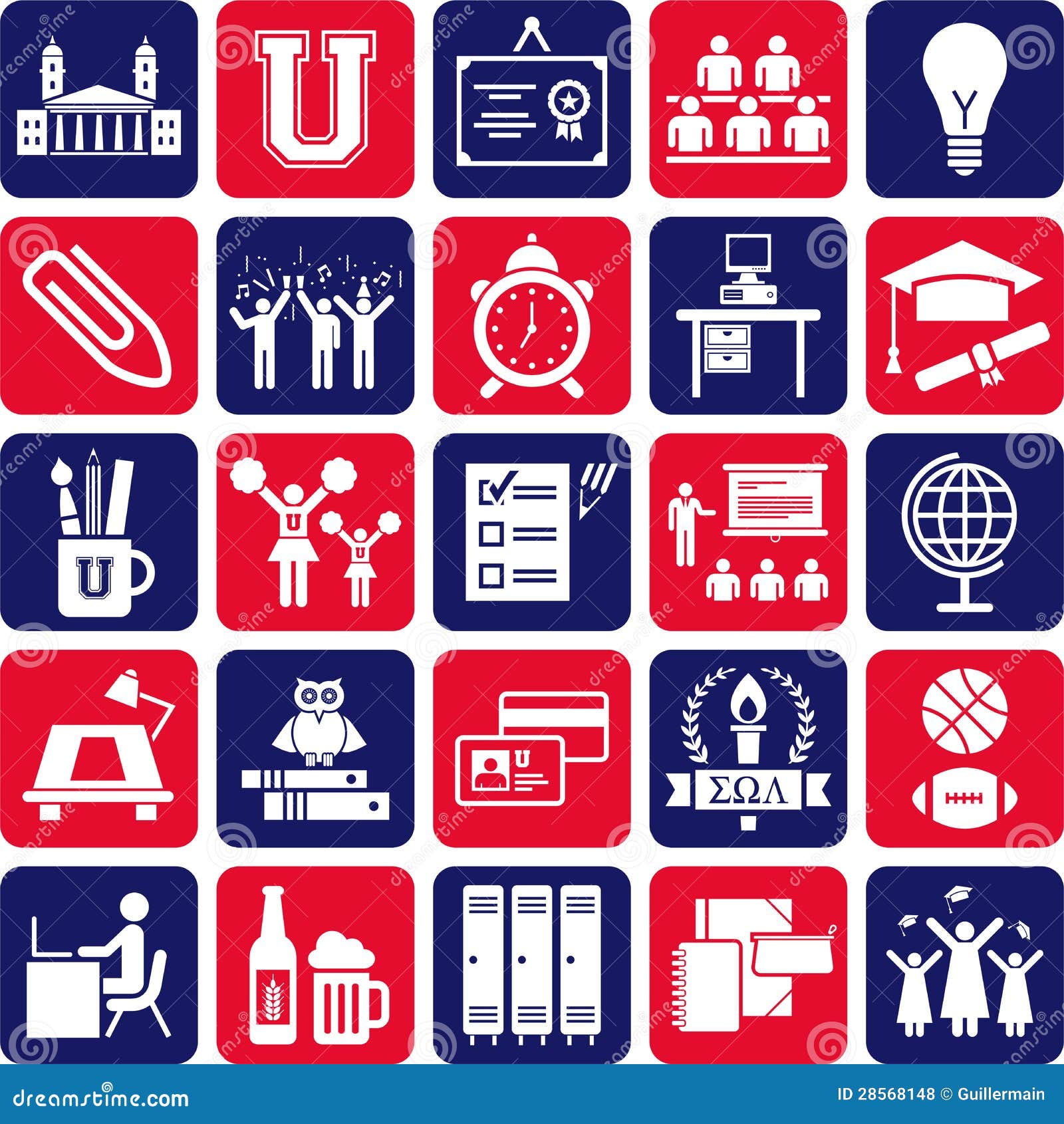 College icons stock vector. Illustration of cheerleader - 28568148