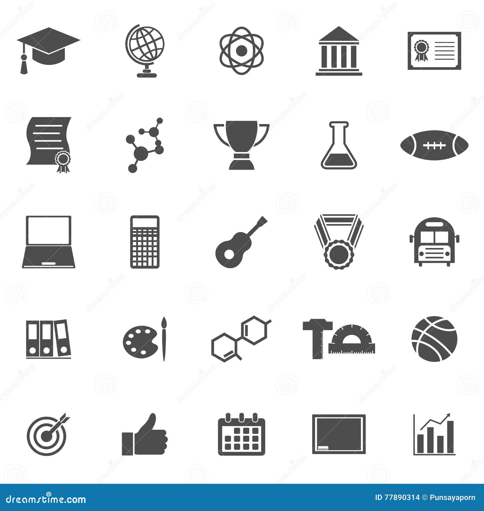College Icons And Symbols Cartoon Vector | CartoonDealer.com #41788689