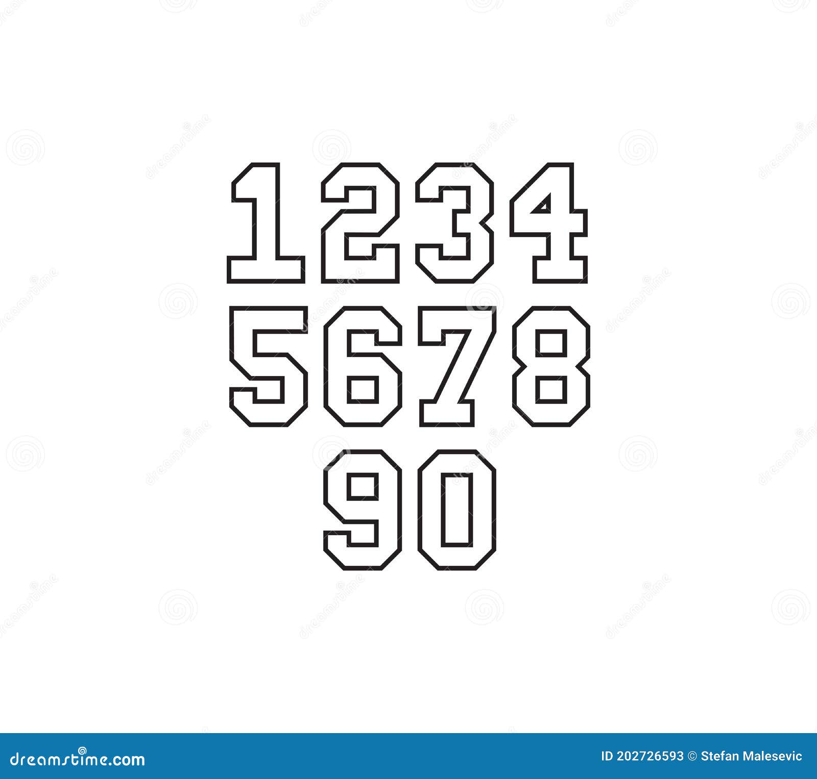 College Jersey Team Numbers Stock Vector - Illustration of label, sign ...