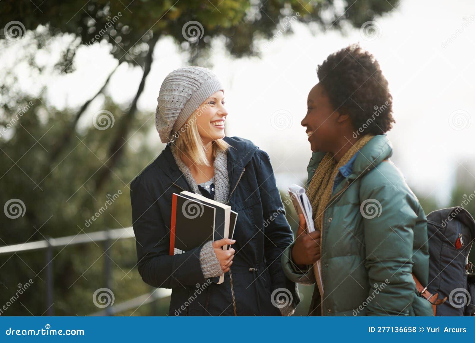 College Life. a College Students between Classes on the Campus Grounds ...