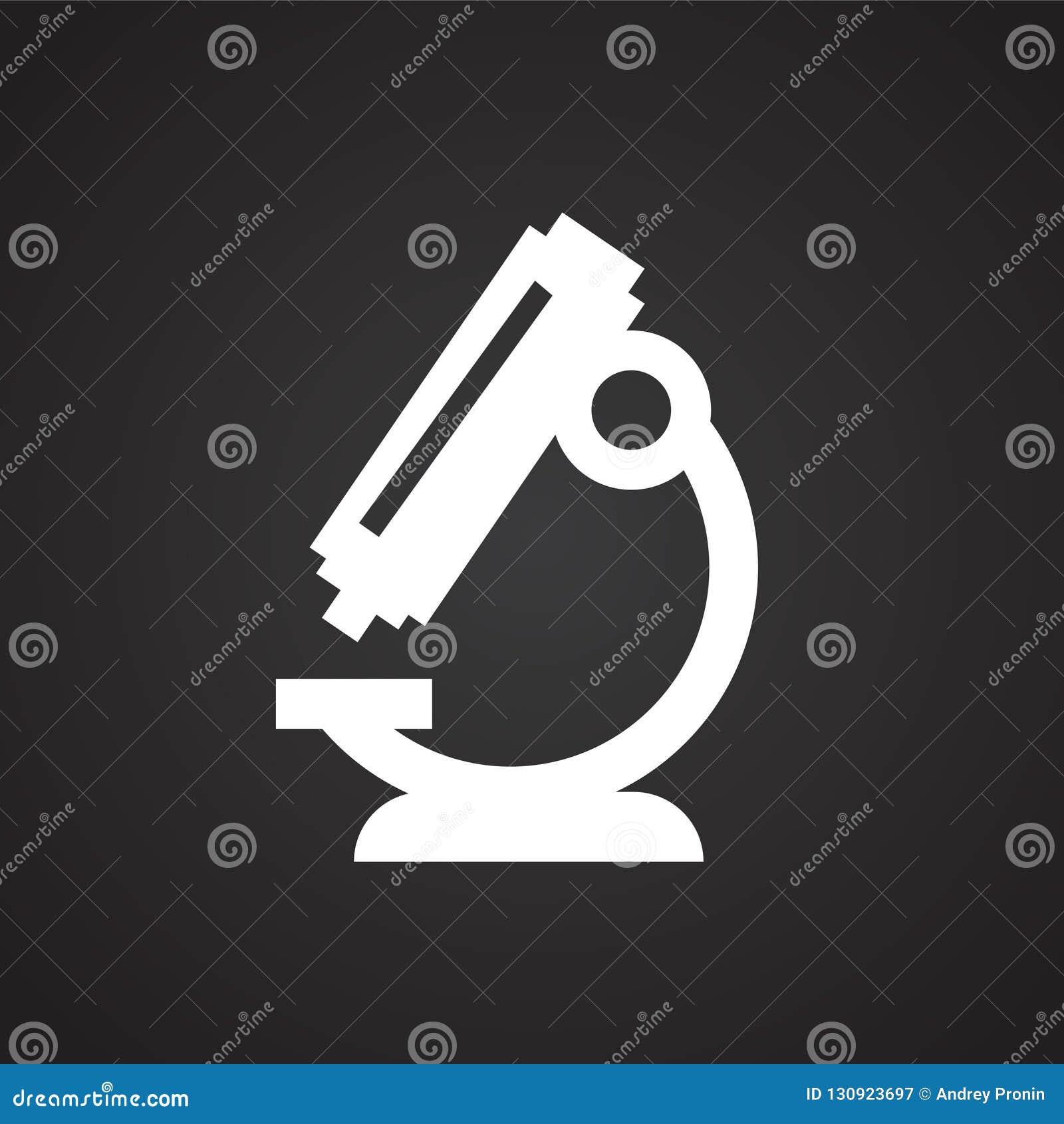 College Microscope on Black Background Stock Vector - Illustration of ...