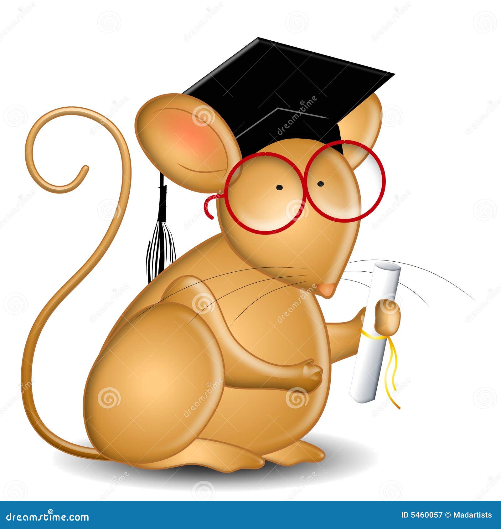 College Mouse Graduate stock illustration. Illustration of rodent - 5460057