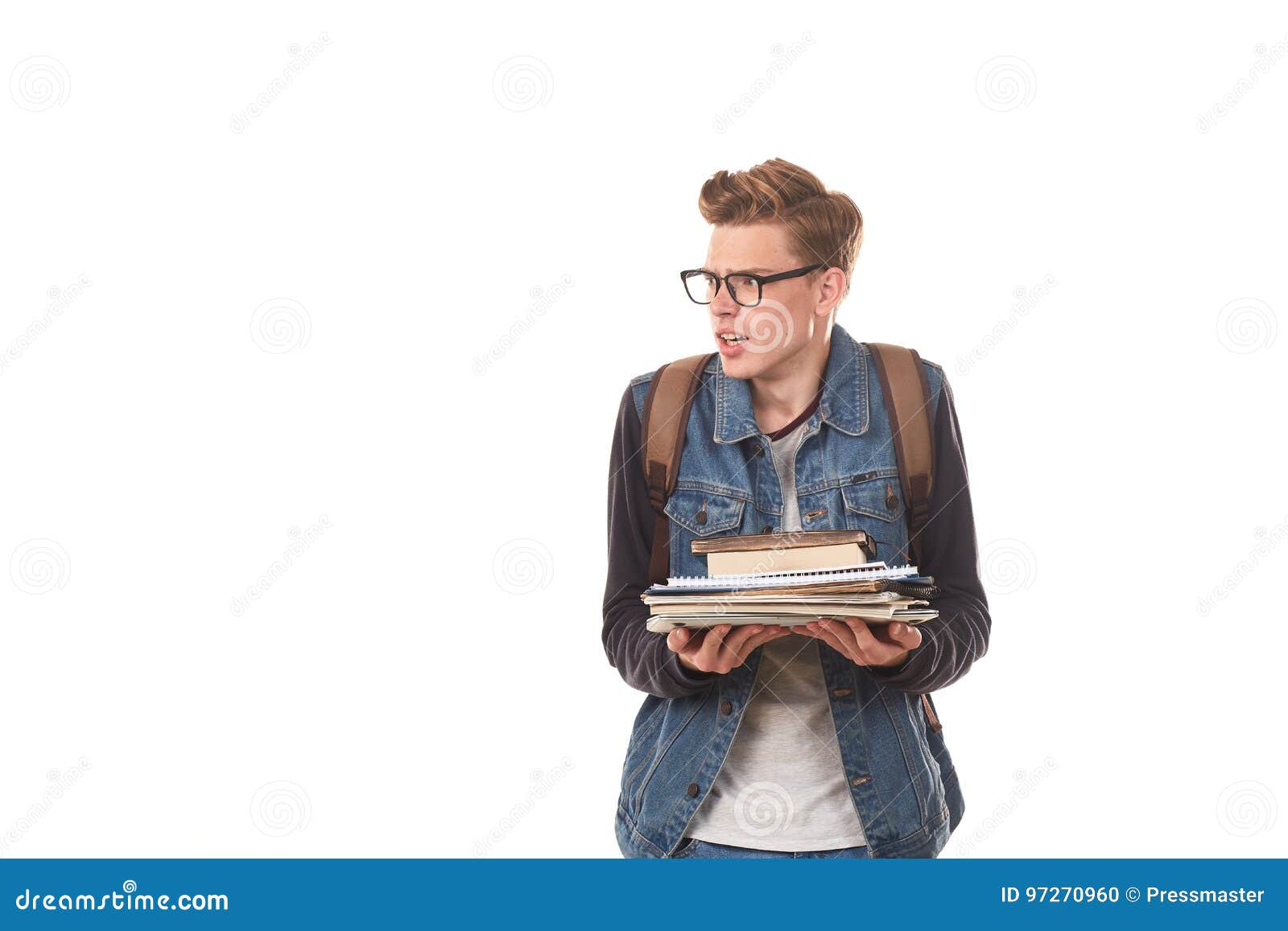 College nerd stock photo. Image of textbook, education - 97270960