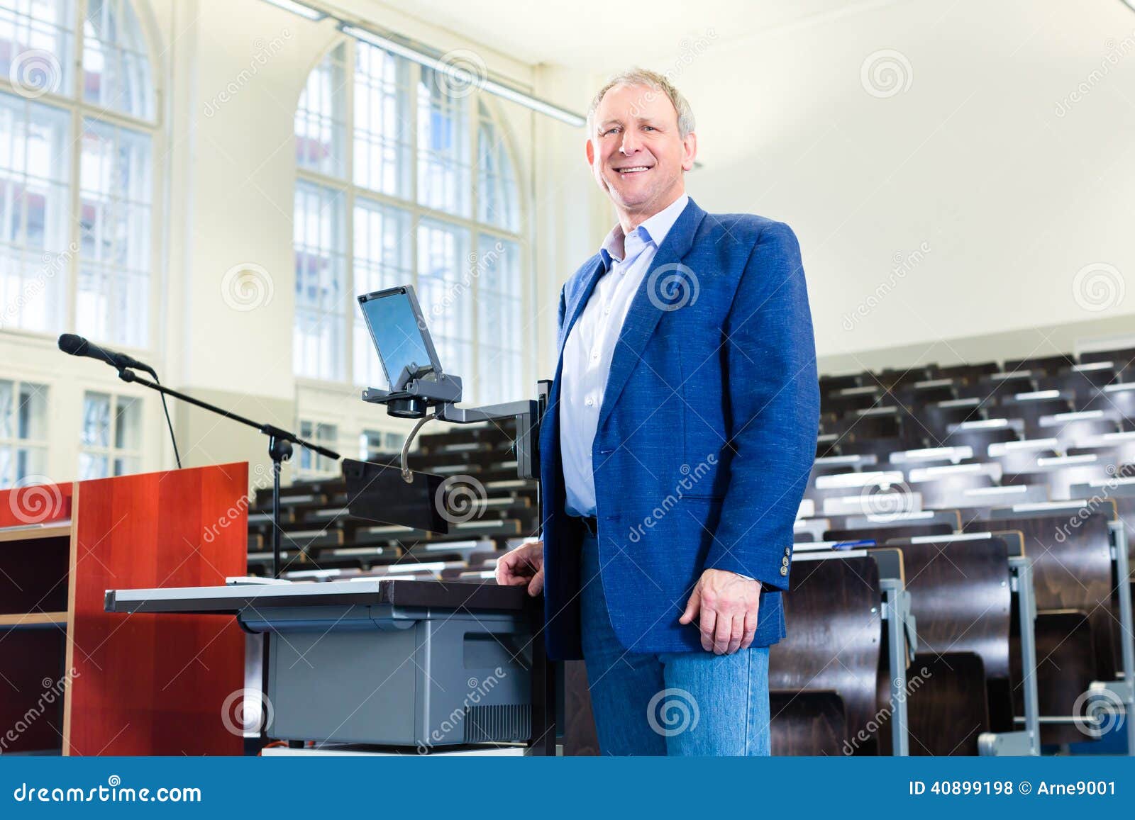 College Professor in Auditorium Stock Photo - Image of professor, study ...