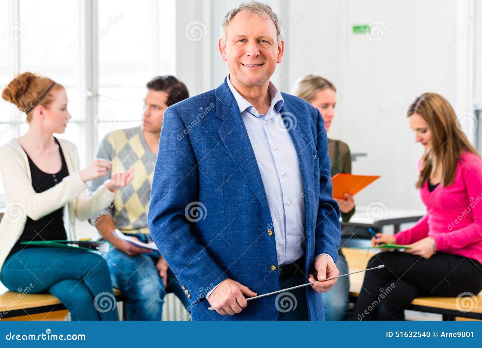 College Professor in Class with Students Stock Photo - Image of ...