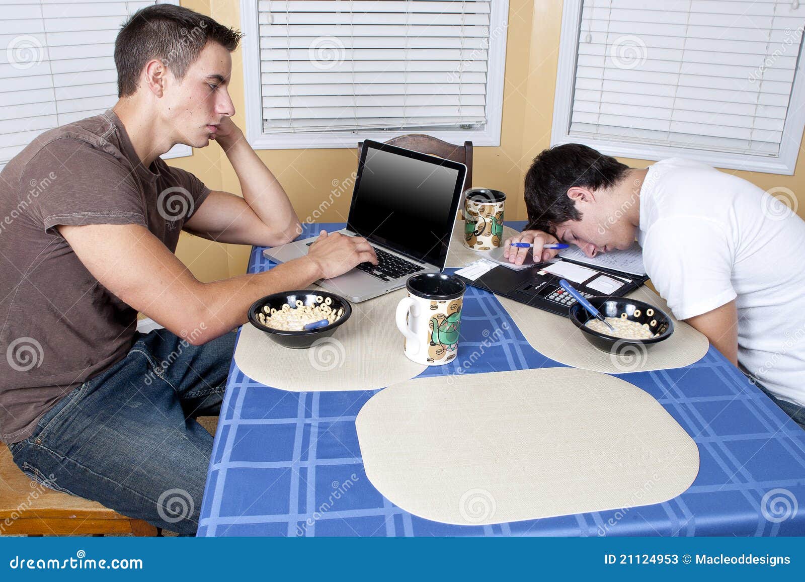 College Roommates Eating Breakfast Stock Image - Image of communication ...