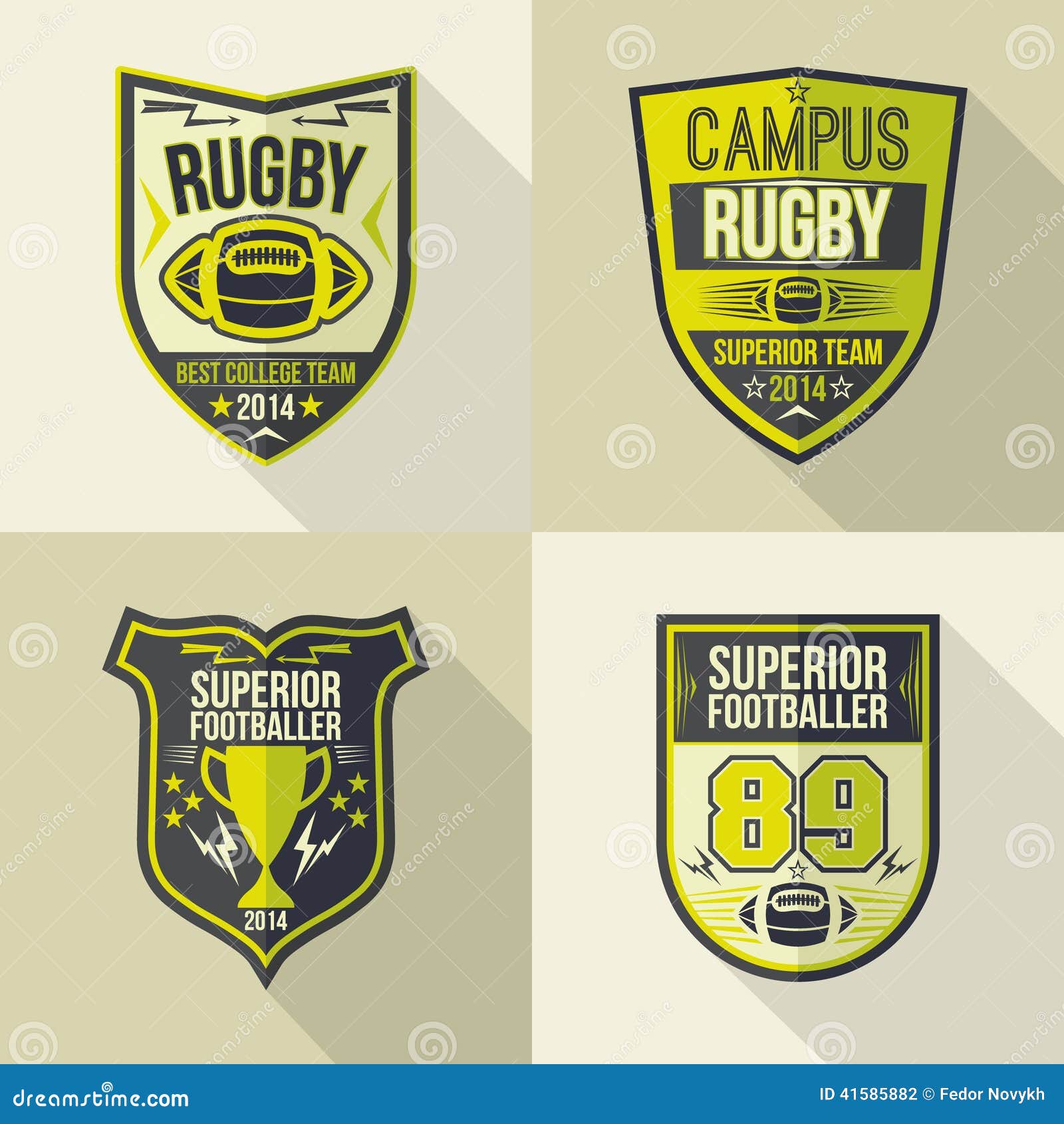 College rugby team emblems stock vector. Illustration of education ...