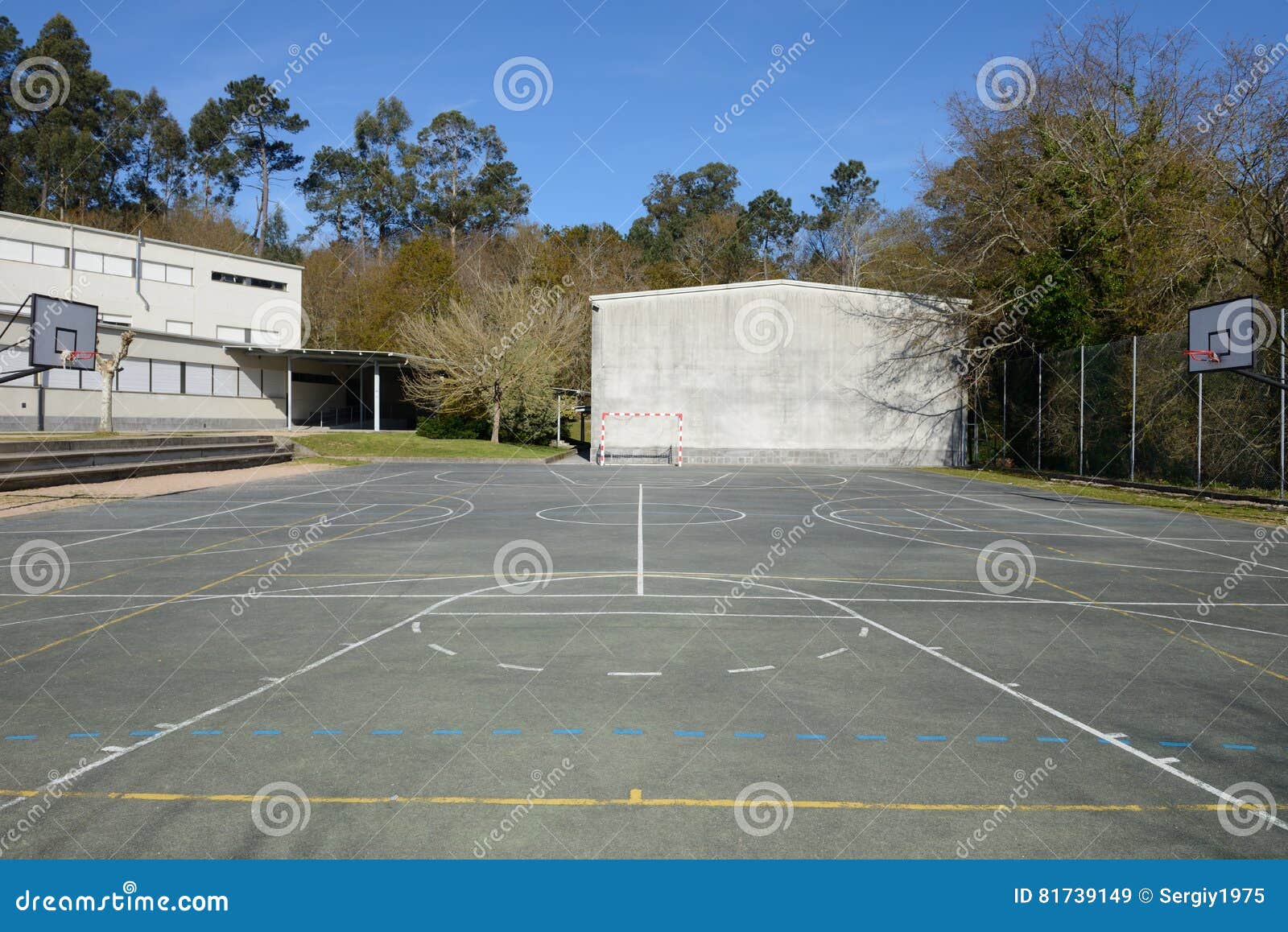 College Sports Ground Outdoors Stock Image - Image of campus, game ...