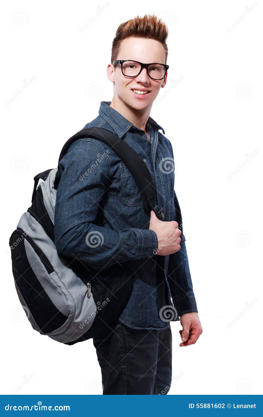 College Student with Back Pack Stock Photo - Image of person, happy ...