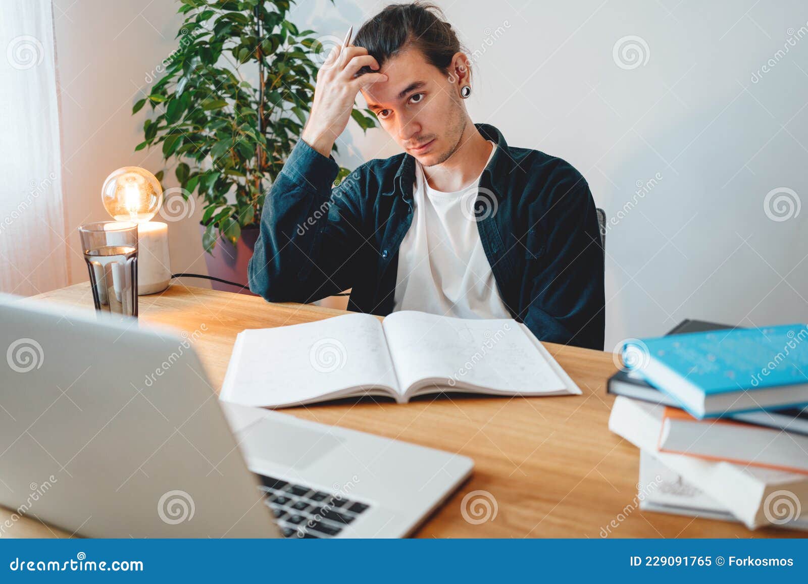 Pass Exam. Man Mature School Teacher And Girl With Laptop. Final Test ...