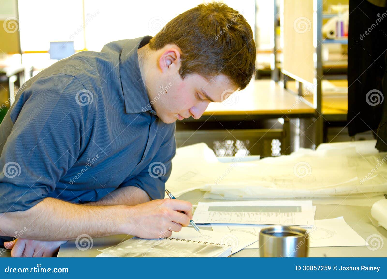 College Student Drafting Architecture Stock Image - Image of business ...
