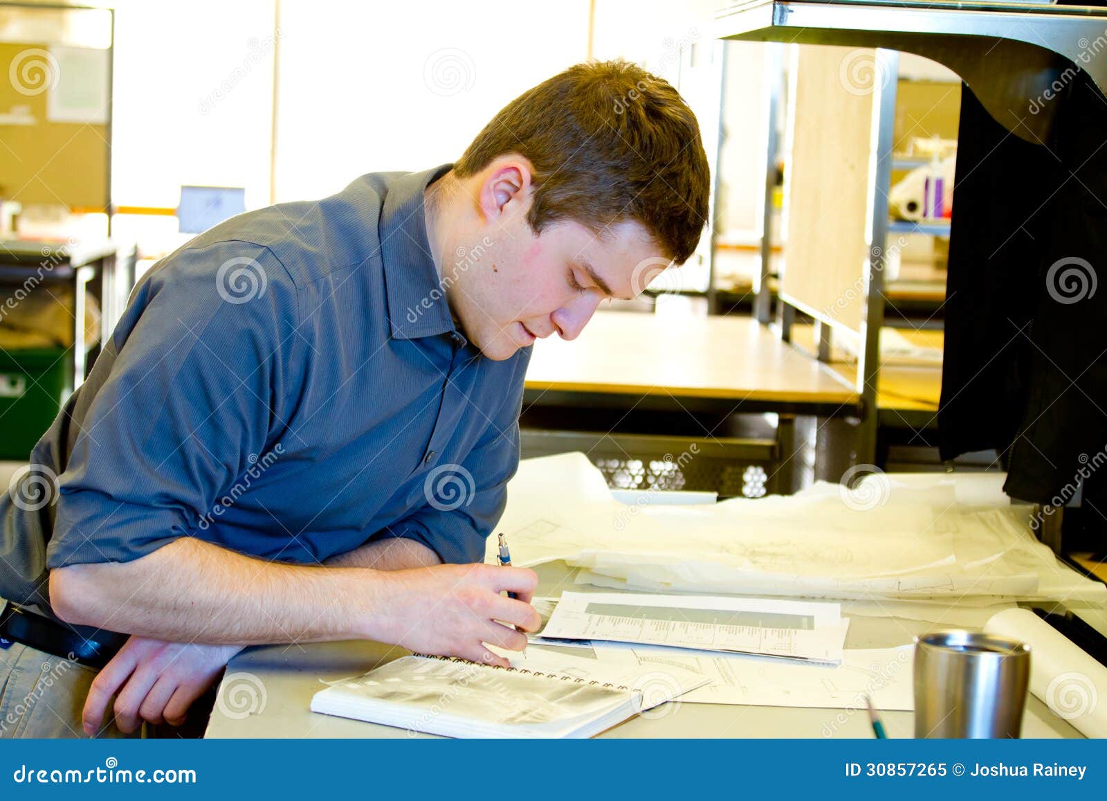 College Student Drafting Architecture Stock Image - Image of artist ...
