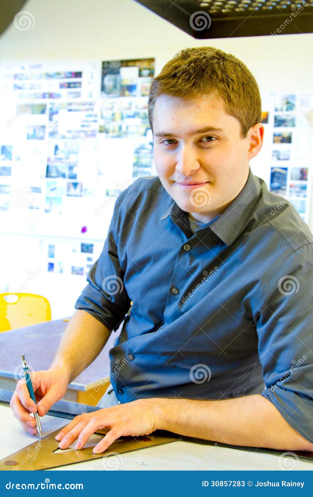 College Student Drafting Architecture Stock Image - Image of ...