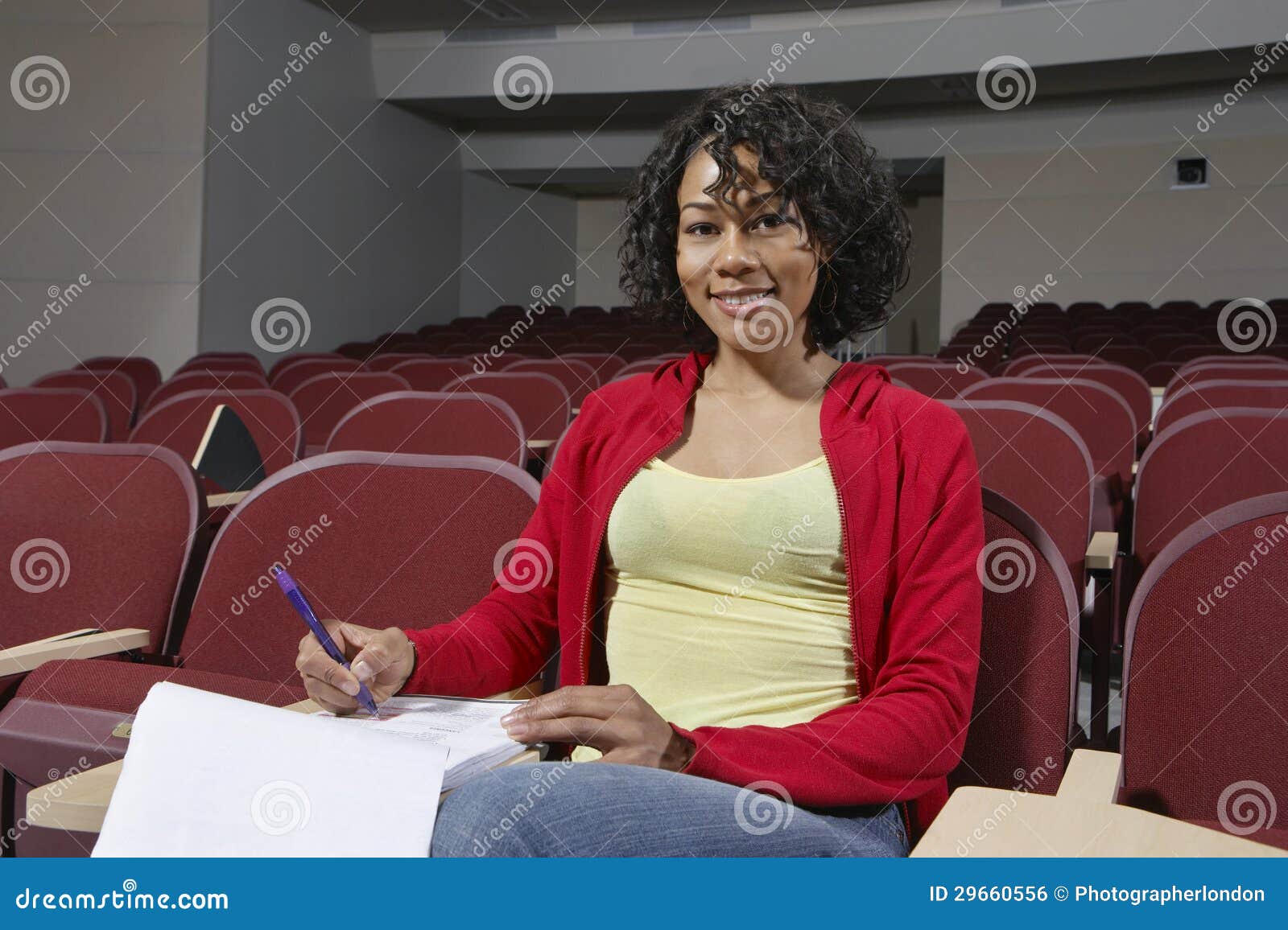 College Student in Empty Classroom Stock Photo - Image of classroom ...