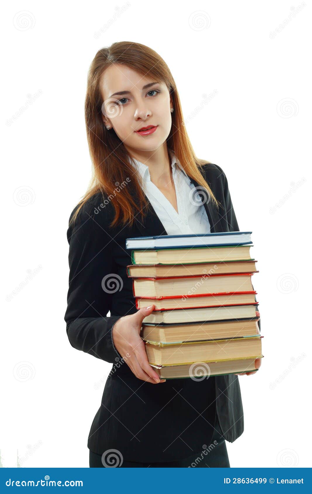 College Student Girl Holding Books Stock Image - Image of person ...